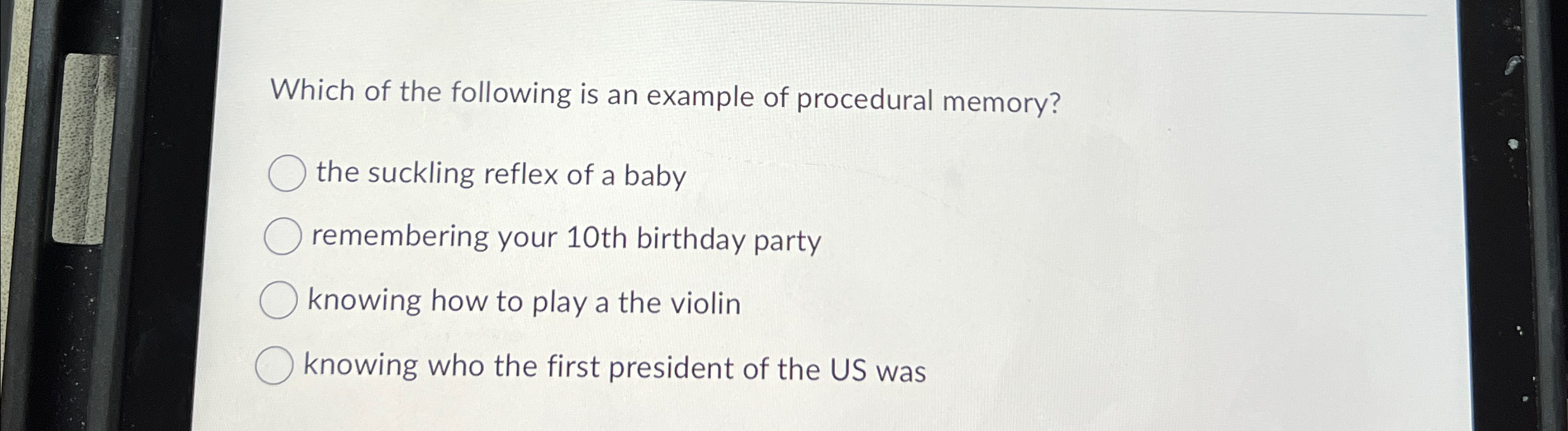 Solved Which of the following is an example of procedural | Chegg.com