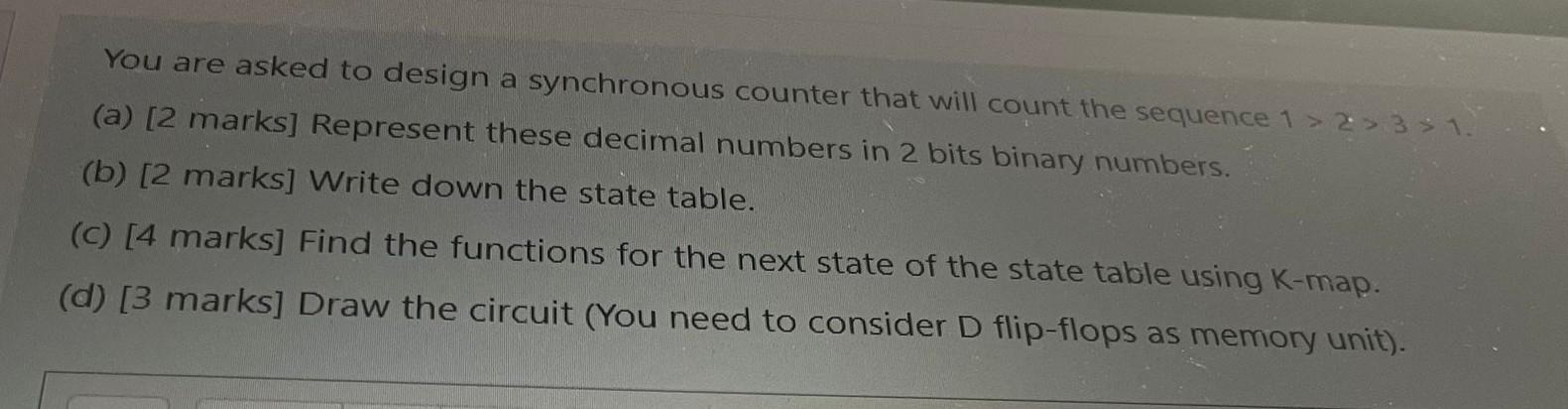 Solved You are asked to design a synchronous counter that | Chegg.com