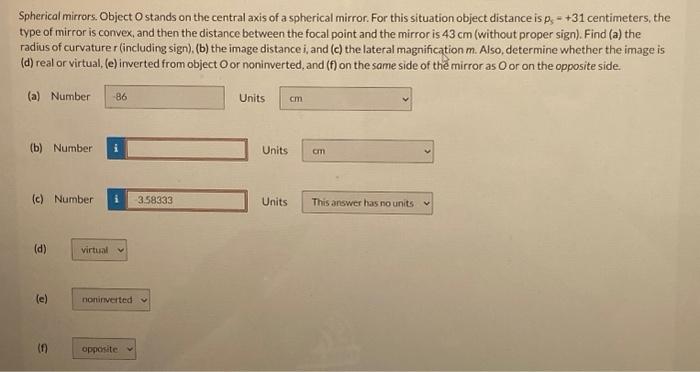 Solved Spherical mirrors. Object O stands on the central | Chegg.com