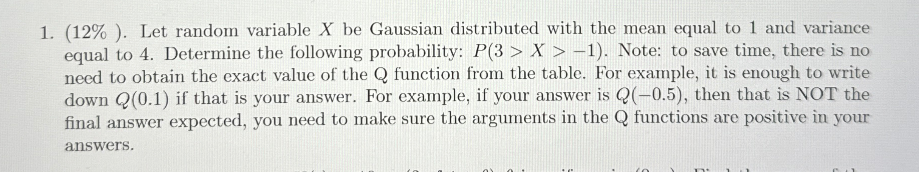 Solved (12%). ﻿Let random variable x ﻿be Gaussian | Chegg.com