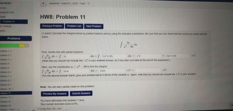 Solved IN MENU webwork/mate1b1 2020 / w / 11 mework Sets HWB | Chegg.com