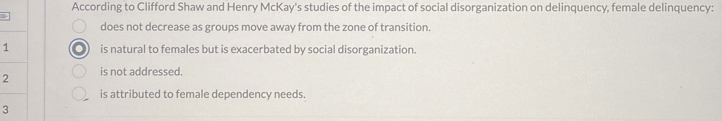 Solved According to Clifford Shaw and Henry McKay's studies | Chegg.com