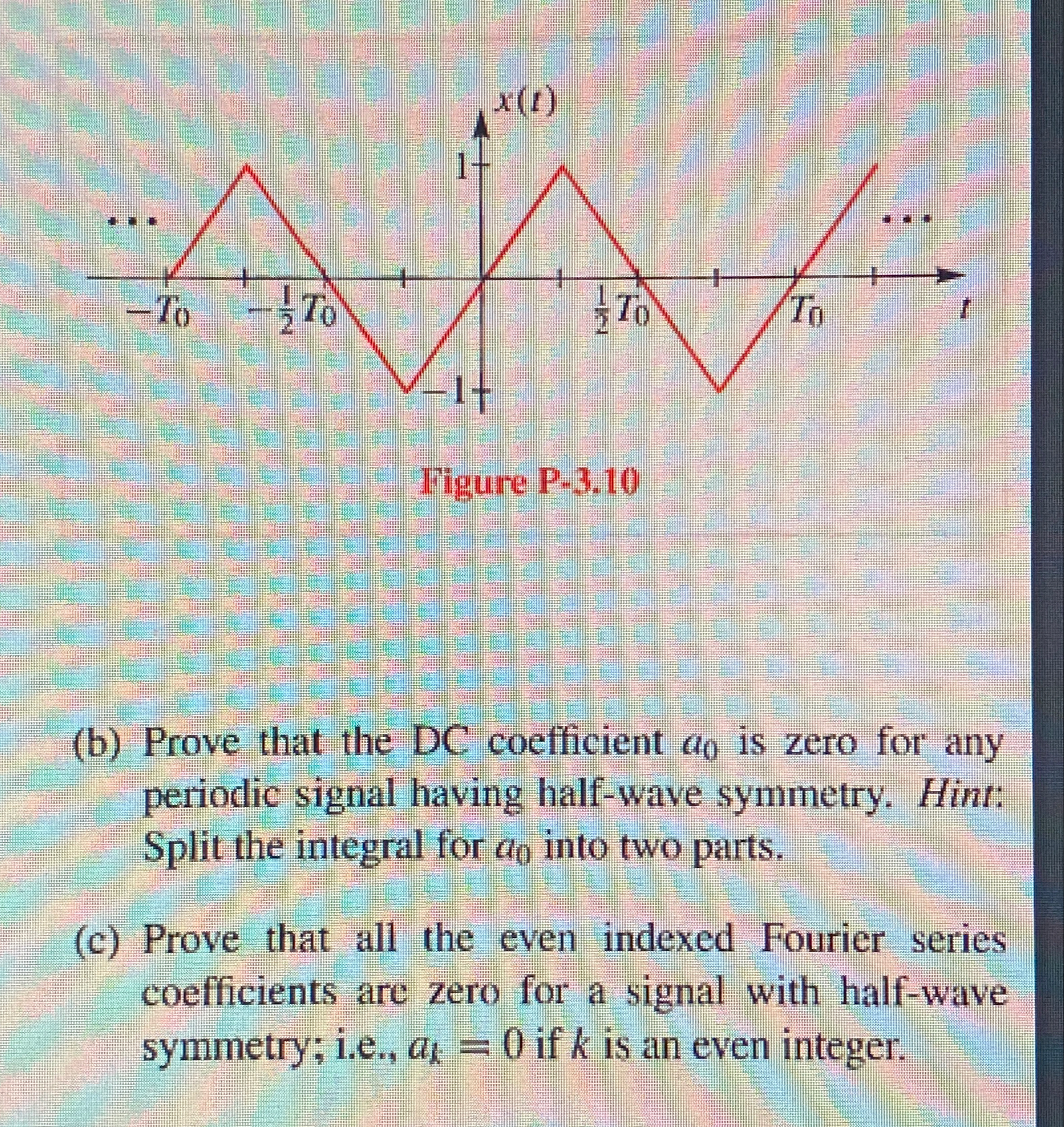 Solved Answer all parts property of half-wave symmetry; | Chegg.com