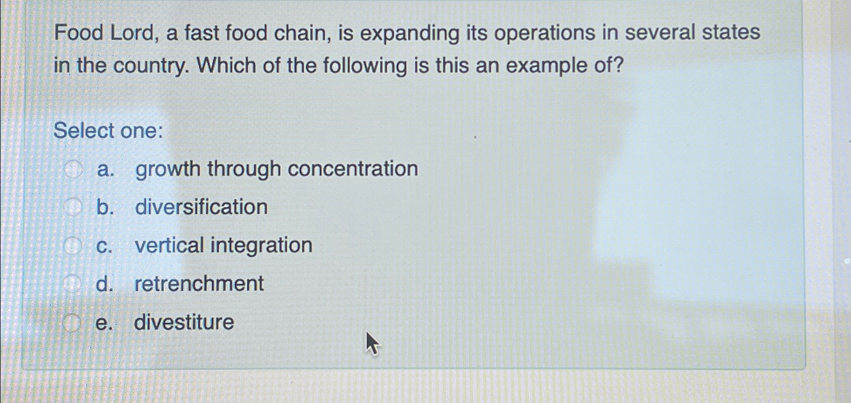 Solved Food Lord, a fast food chain, is expanding its | Chegg.com
