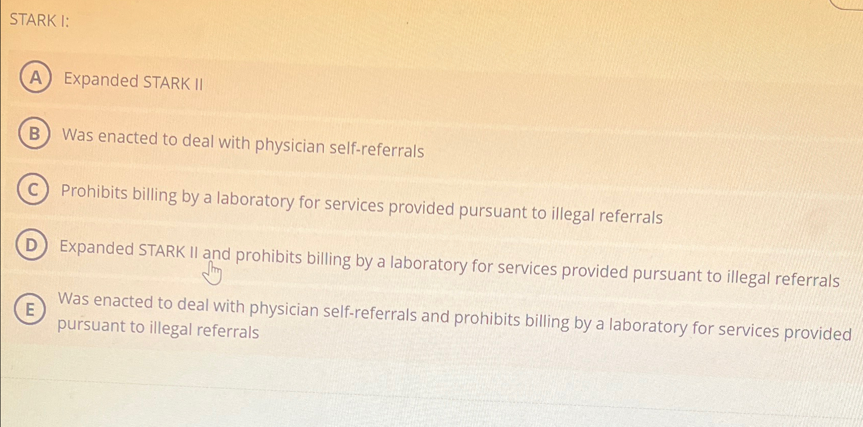 Solved STARK I:Expanded STARK IIWas enacted to deal with | Chegg.com