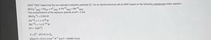 Solved PART TWO: Detemine the non-standard roduction | Chegg.com