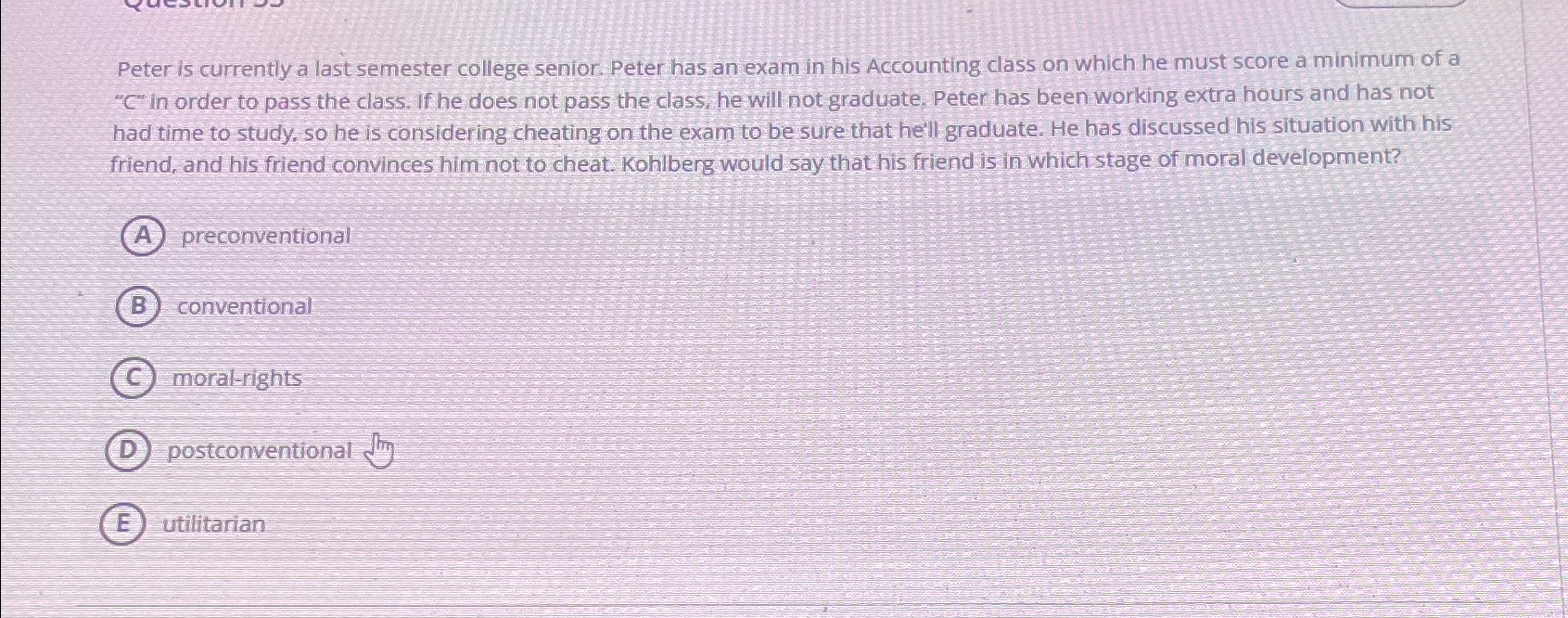 Solved Peter is currently a last semester college senior. | Chegg.com