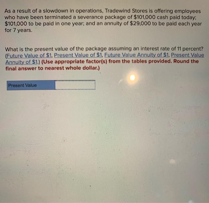 Solved As a result of a slowdown in operations, Tradewind | Chegg.com