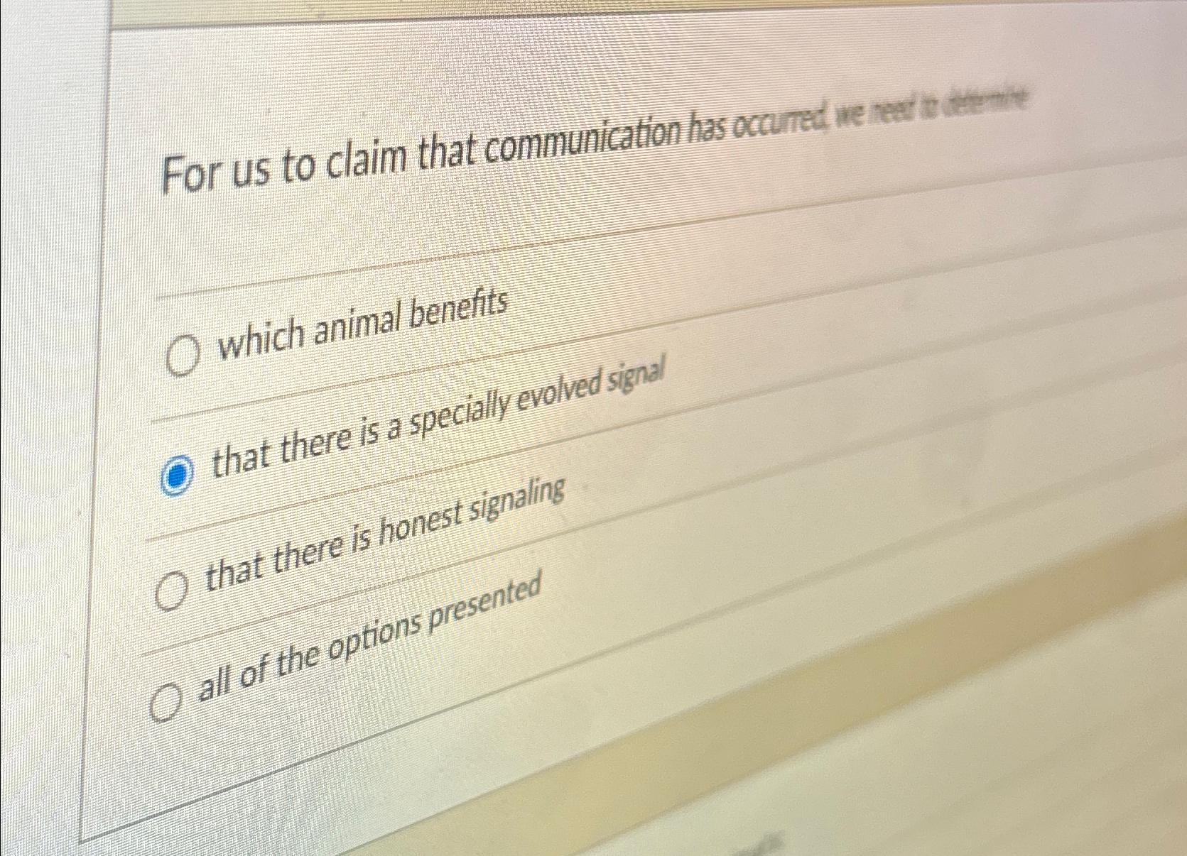 Solved For us to claim that communication has occured re | Chegg.com