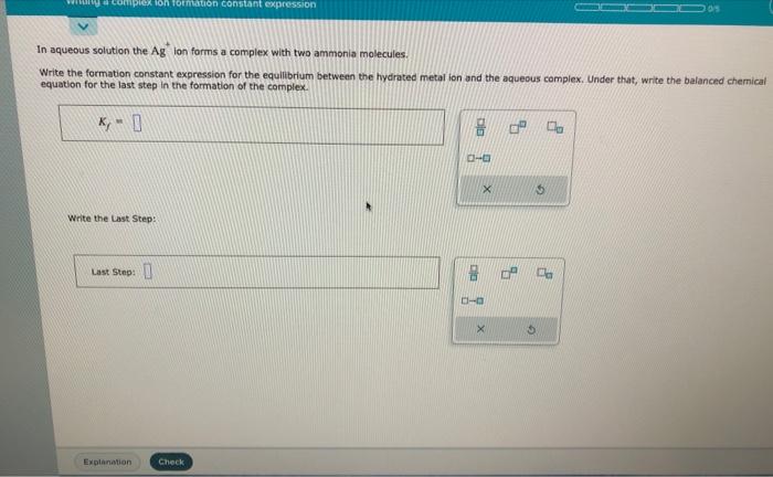 Solved In aqueous solution the Ag+ion forms a complex with | Chegg.com