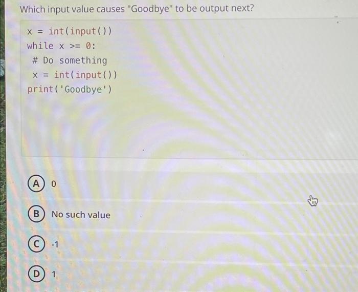 Solved What is the output? count =0 while count