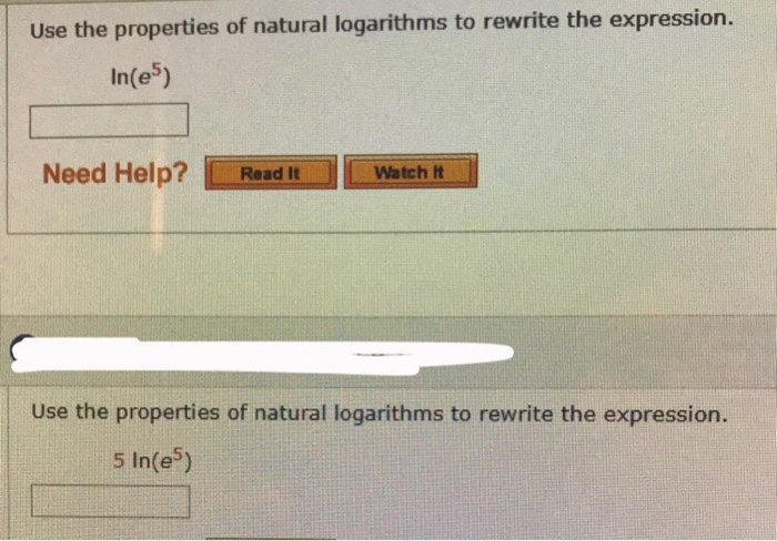 Solved Use the properties of natural logarithms to rewrite | Chegg.com
