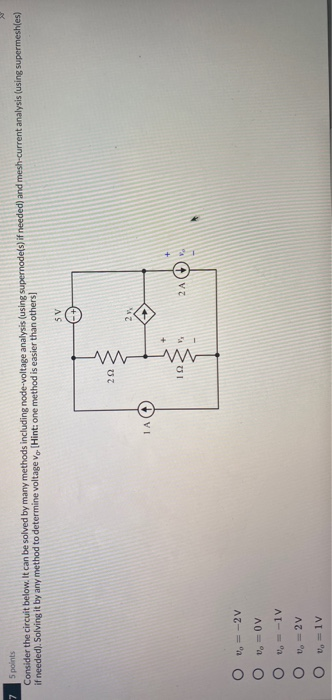 Solved 5 points Consider the circuit below. It can be solved | Chegg.com Solved 5 points Consider the circuit below. It can be solved | Chegg.com