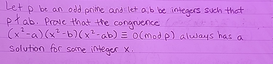 Solved Let p be an odd prime and let a,b be integers such | Chegg.com Solved Let p be an odd prime and let a,b be integers such | Chegg.com