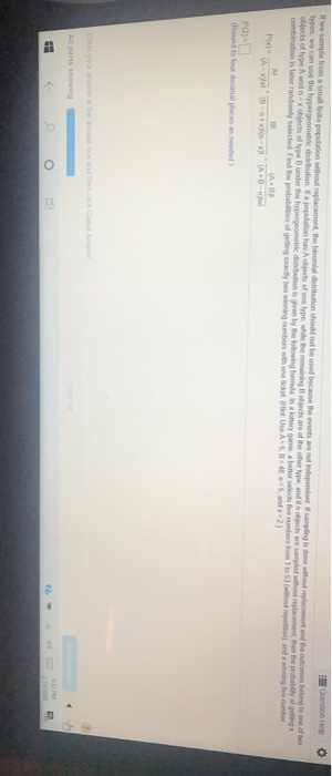 Solved Question Help If we sample from a small inte | Chegg.com