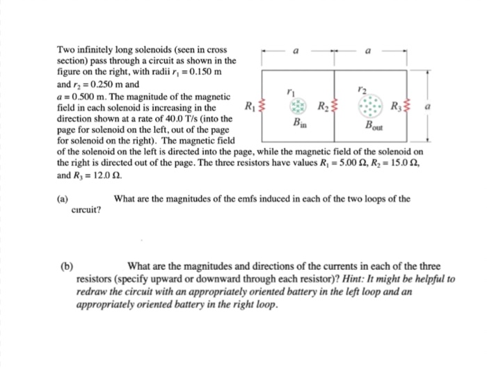 Solved a a Two infinitely long solenoids (seen in cross | Chegg.com