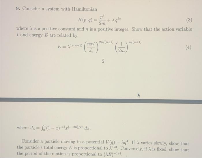 Solved 9. Consider a system with Hamiltonian | Chegg.com