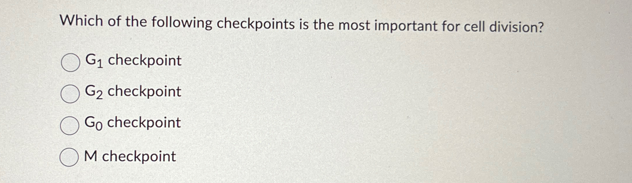 Solved Which of the following checkpoints is the most | Chegg.com
