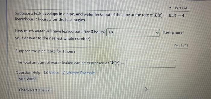 Solved Suppose a leak develops in a pipe, and water leaks | Chegg.com