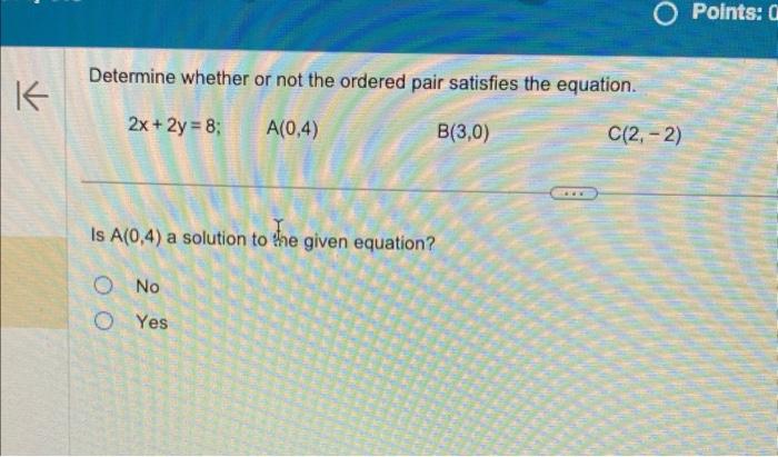 Solved Determine whether or not the ordered pair satisfies | Chegg.com