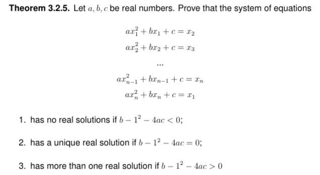 Solved Theorem 3.2.5. Let a,b,c be real numbers. Prove that | Chegg.com