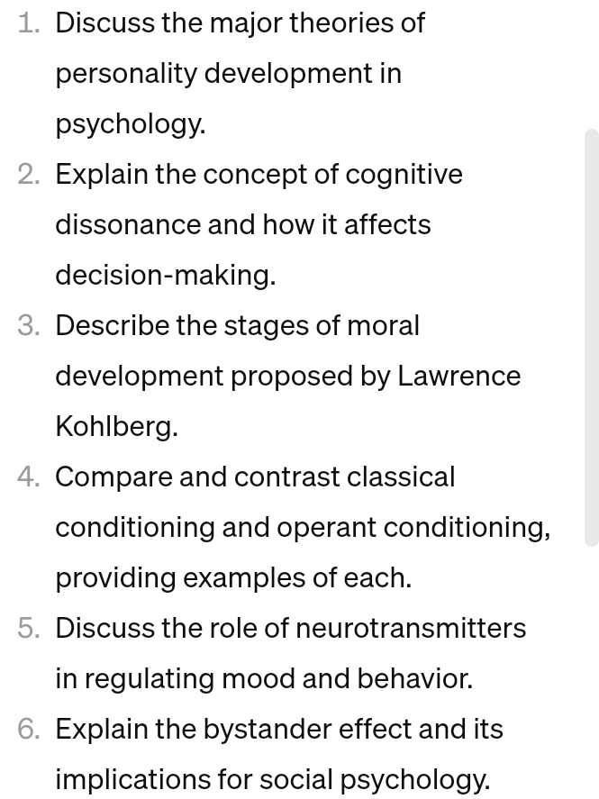 Solved Discuss the major theories of personality development | Chegg.com