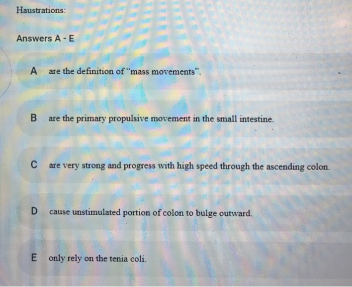Solved Haustrations: Answers A-E A are the definition of | Chegg.com