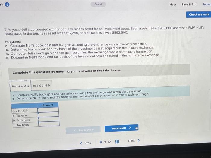 Solved Tk Saved Help Save & Exit Submi Check my work This | Chegg.com