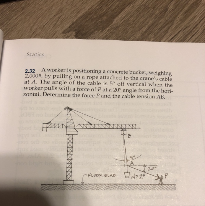 Solved Statics 2.32 A worker is positioning a concrete | Chegg.com