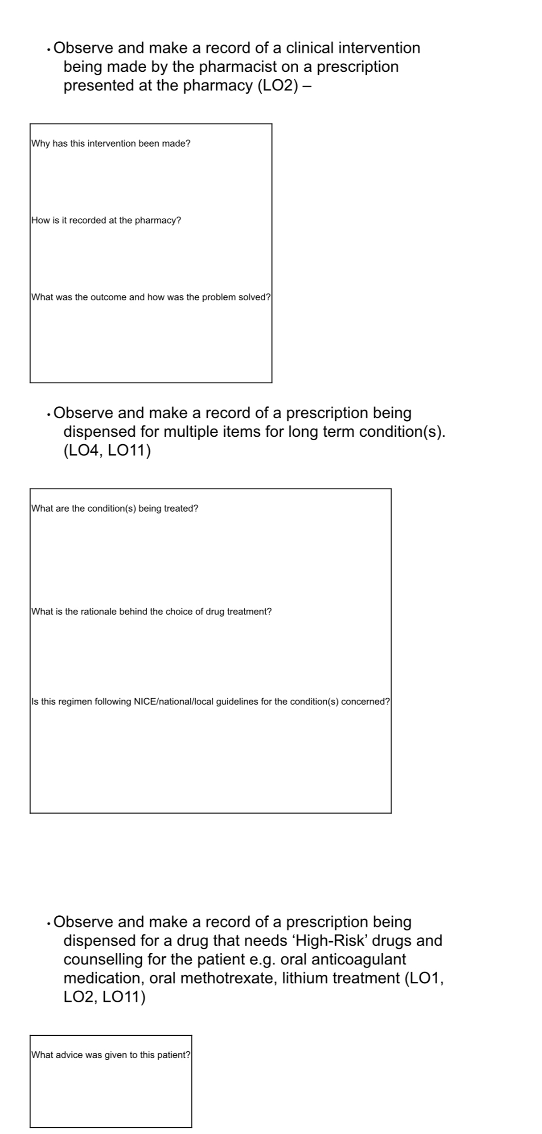 Solved Observe and make a record of a clinical intervention | Chegg.com