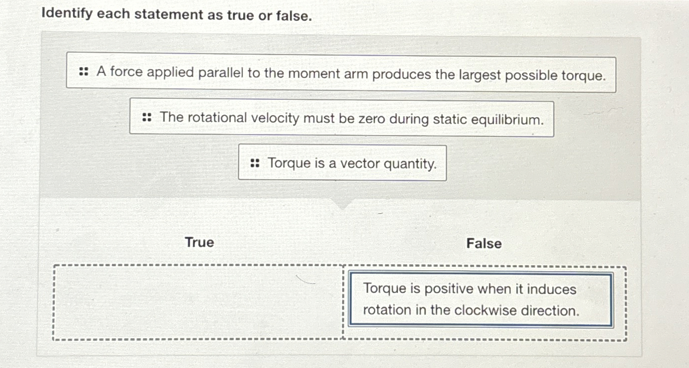 Solved Identify each statement as true or false.A force | Chegg.com