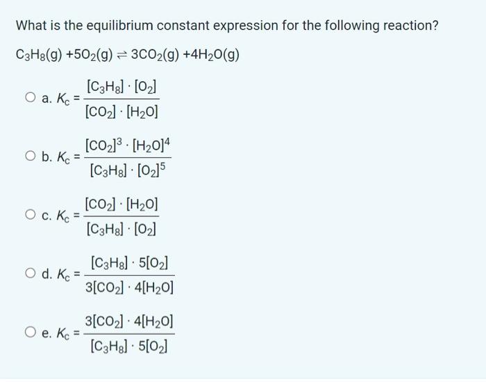 Solved What is the equilibrium constant expression for the | Chegg.com