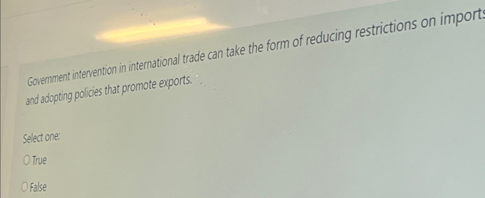 Solved Government intervention in international trade can | Chegg.com