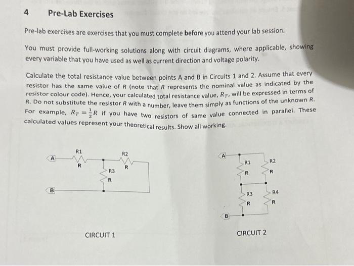 Solved 4 Pre-Lab Exercises Pre-lab exercises are exercises | Chegg.com
