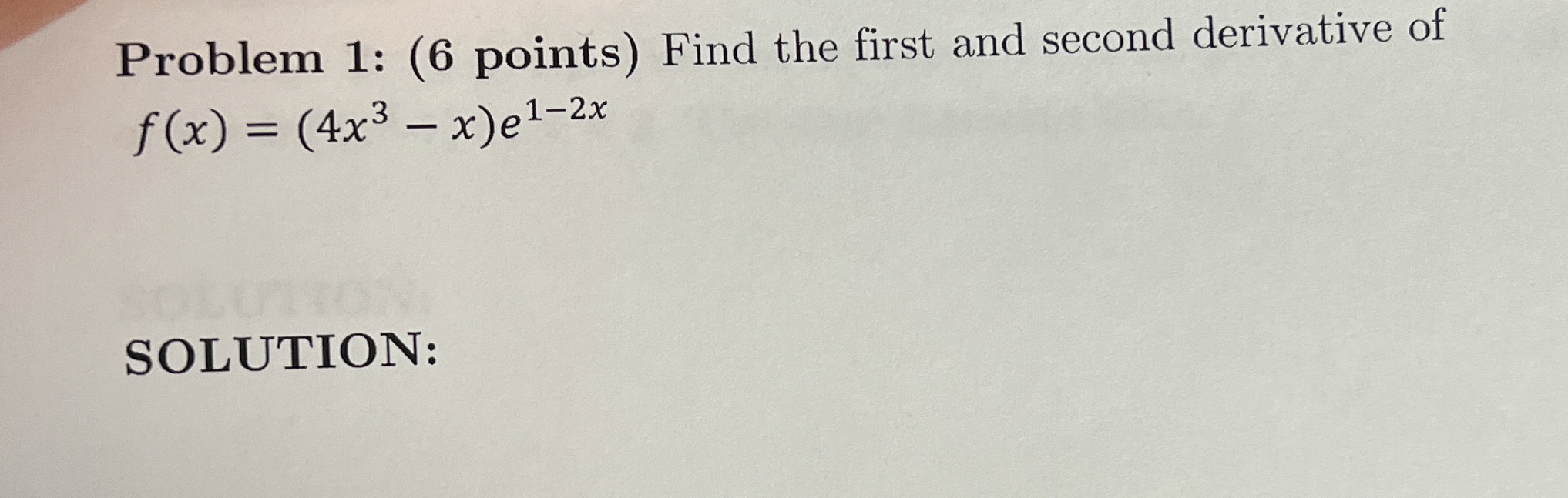 Solved Problem 1: (6 ﻿points) ﻿Find the first and second | Chegg.com