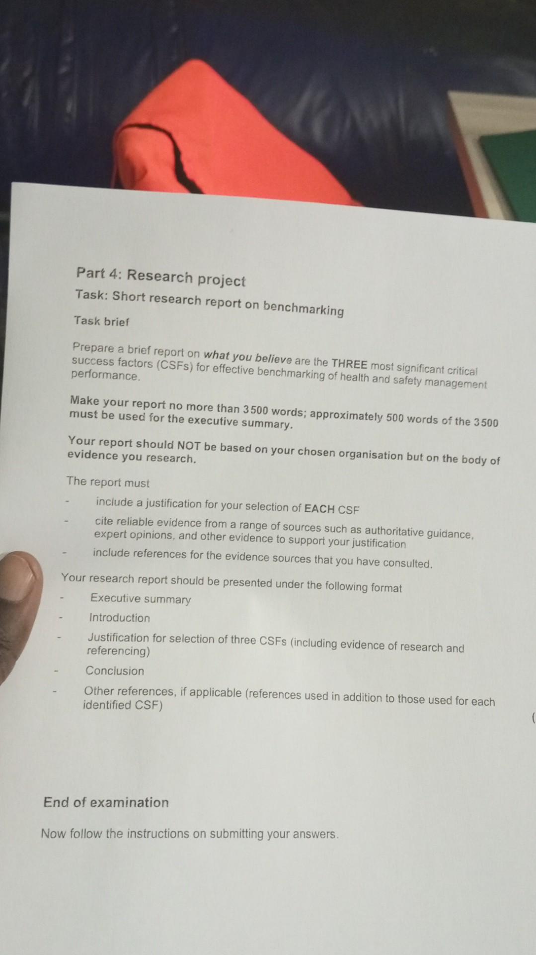 Solved Part 4: Research project Task: Short research report | Chegg.com