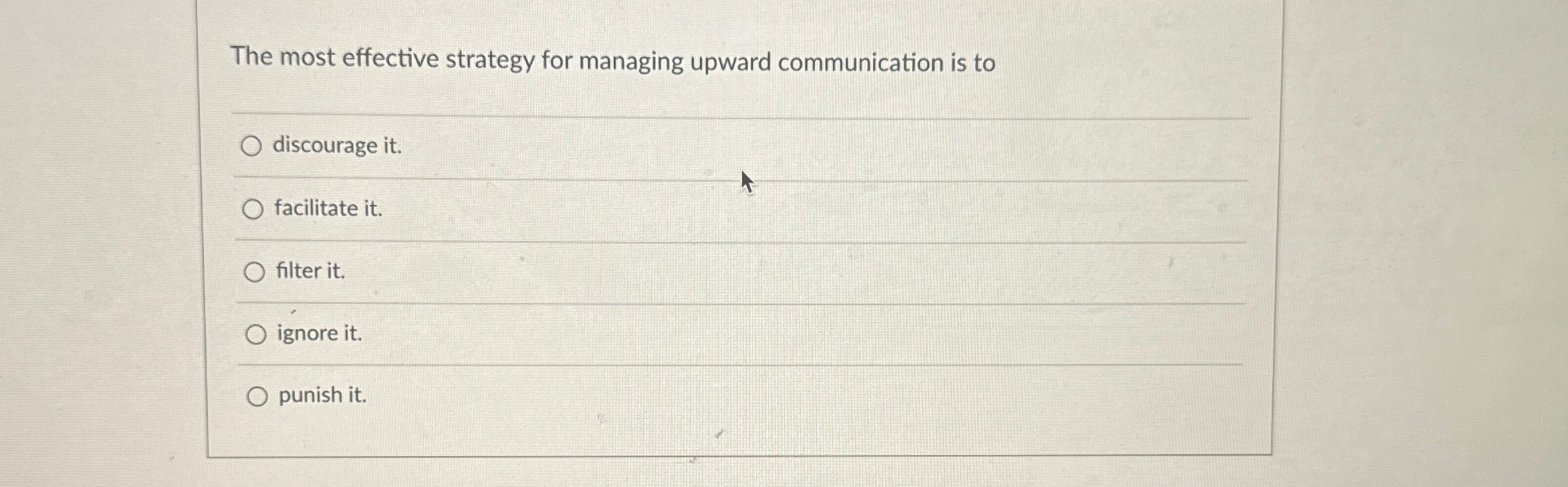 Solved The most effective strategy for managing upward | Chegg.com