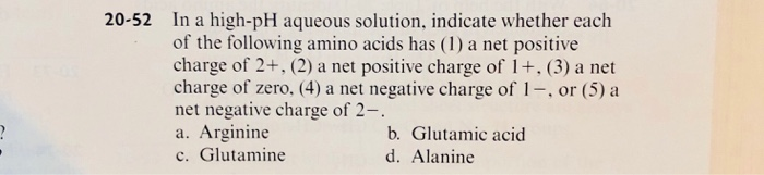 Solved 20-52 In a high-pH aqueous solution, indicate whether | Chegg.com