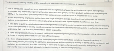 Solved The process of internally creating and/or upgrading | Chegg.com