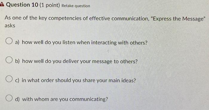 As one of the key competencies of effective | Chegg.com