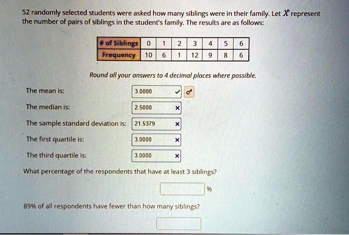 Solved 52 randomly selected students were asked how many | Chegg.com