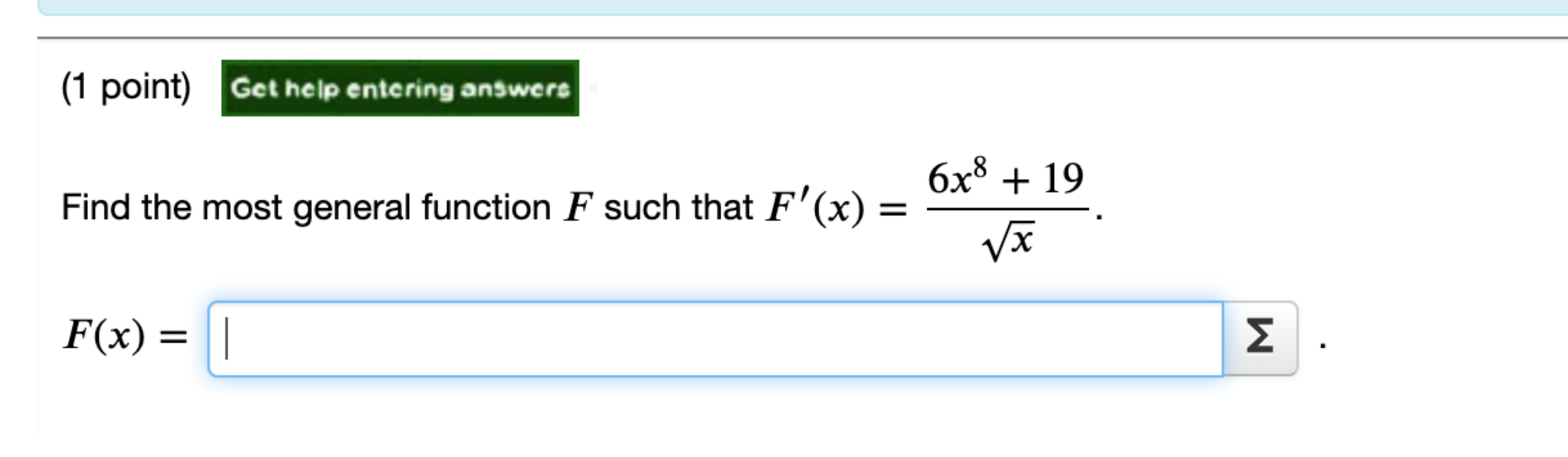 Solved Find the most general function F ﻿such that | Chegg.com
