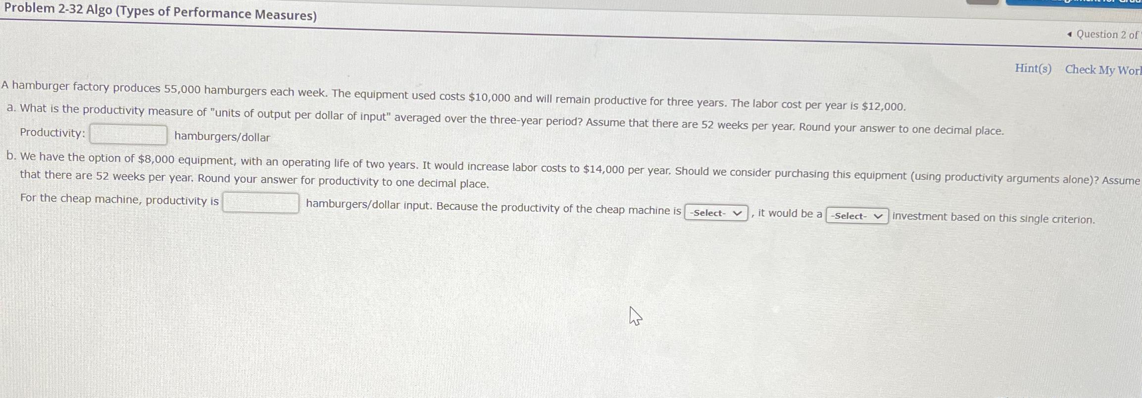 Solved Problem 2-32 ﻿Algo (Types of Performance | Chegg.com