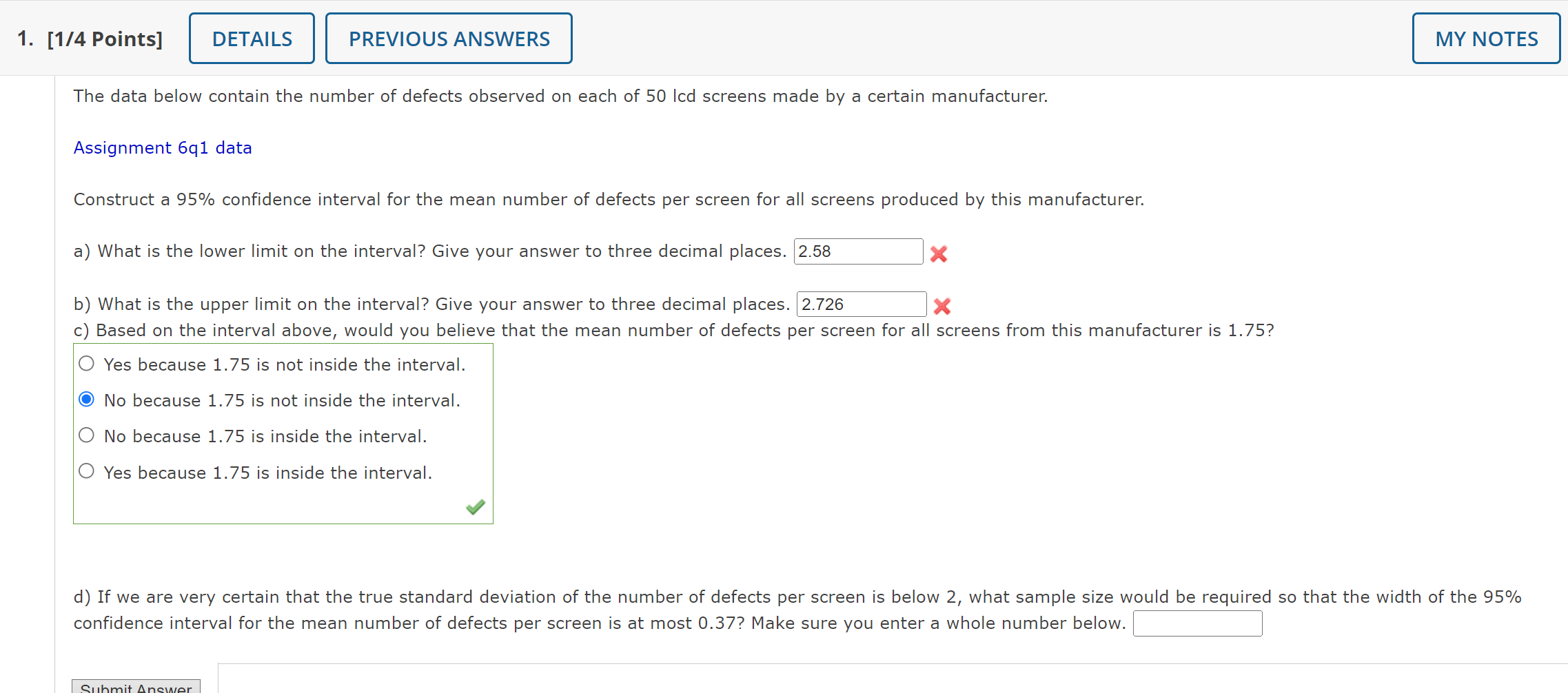 Solved The data below contain the number of defects observed | Chegg.com