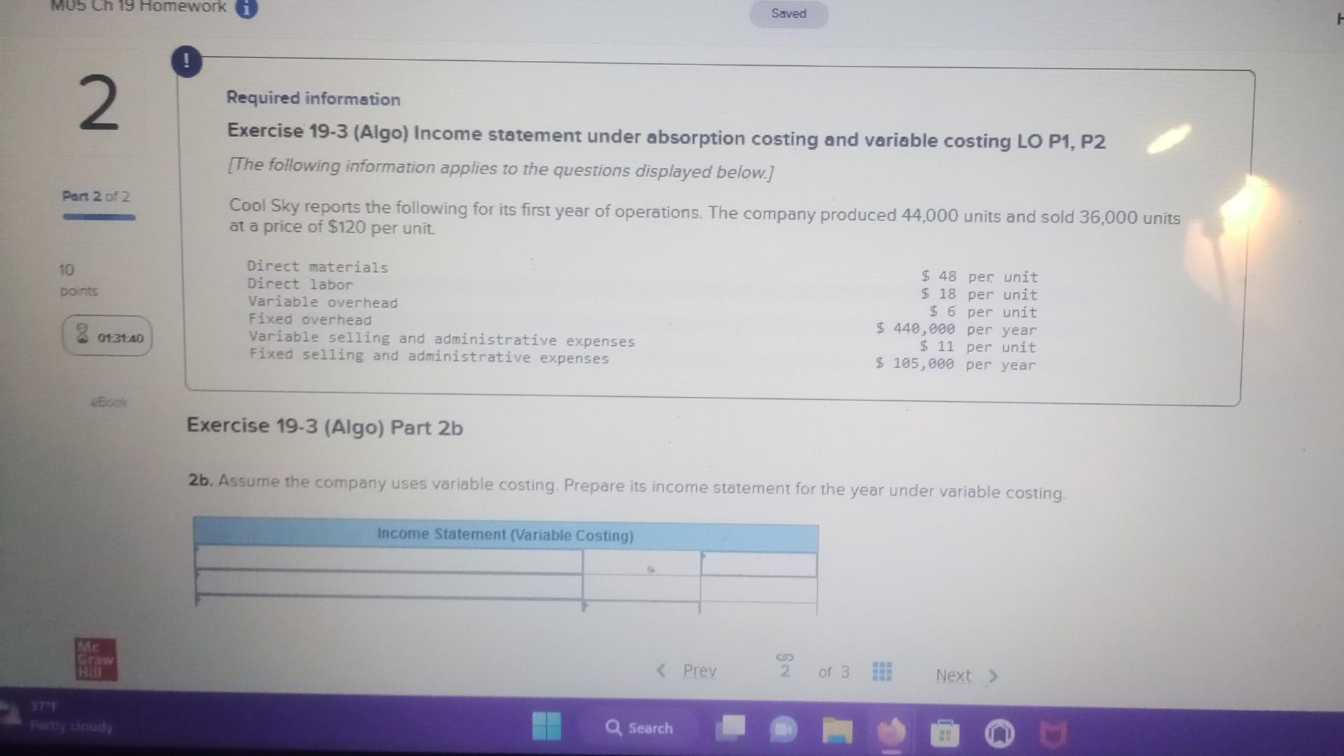 Solved Required information Exercise 19-3 (Algo) Income | Chegg.com
