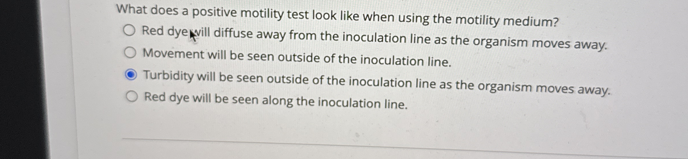 Solved What does a positive motility test look like when | Chegg.com