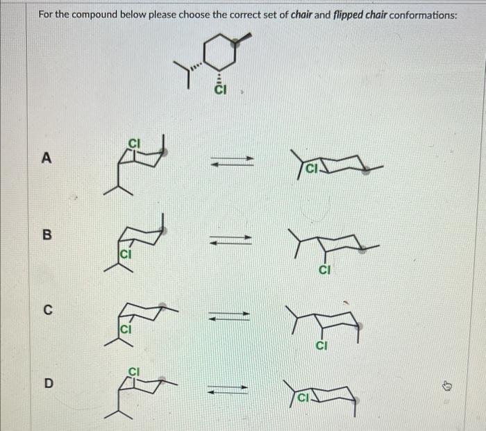 Solved For the compound below please choose the correct set | Chegg.com