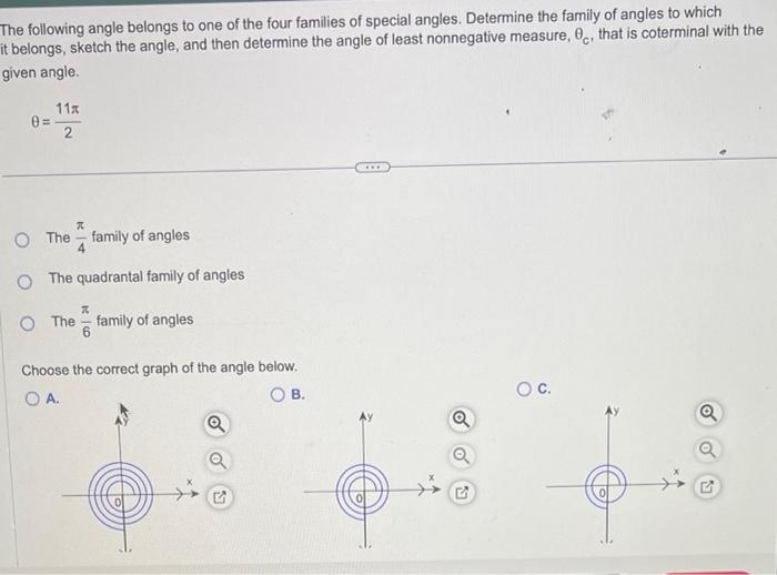 Solved The following angle belongs to one of the four | Chegg.com