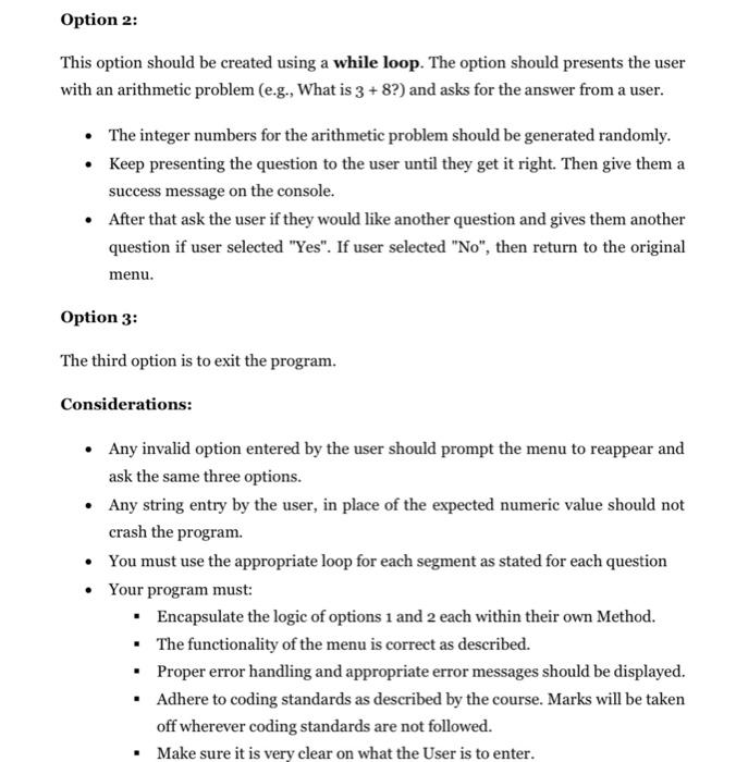 Solved You are creating a console-based program that allows | Chegg.com
