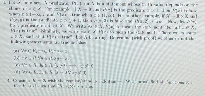 Solved Let X be a set. A predicate, P (x), on X is a | Chegg.com